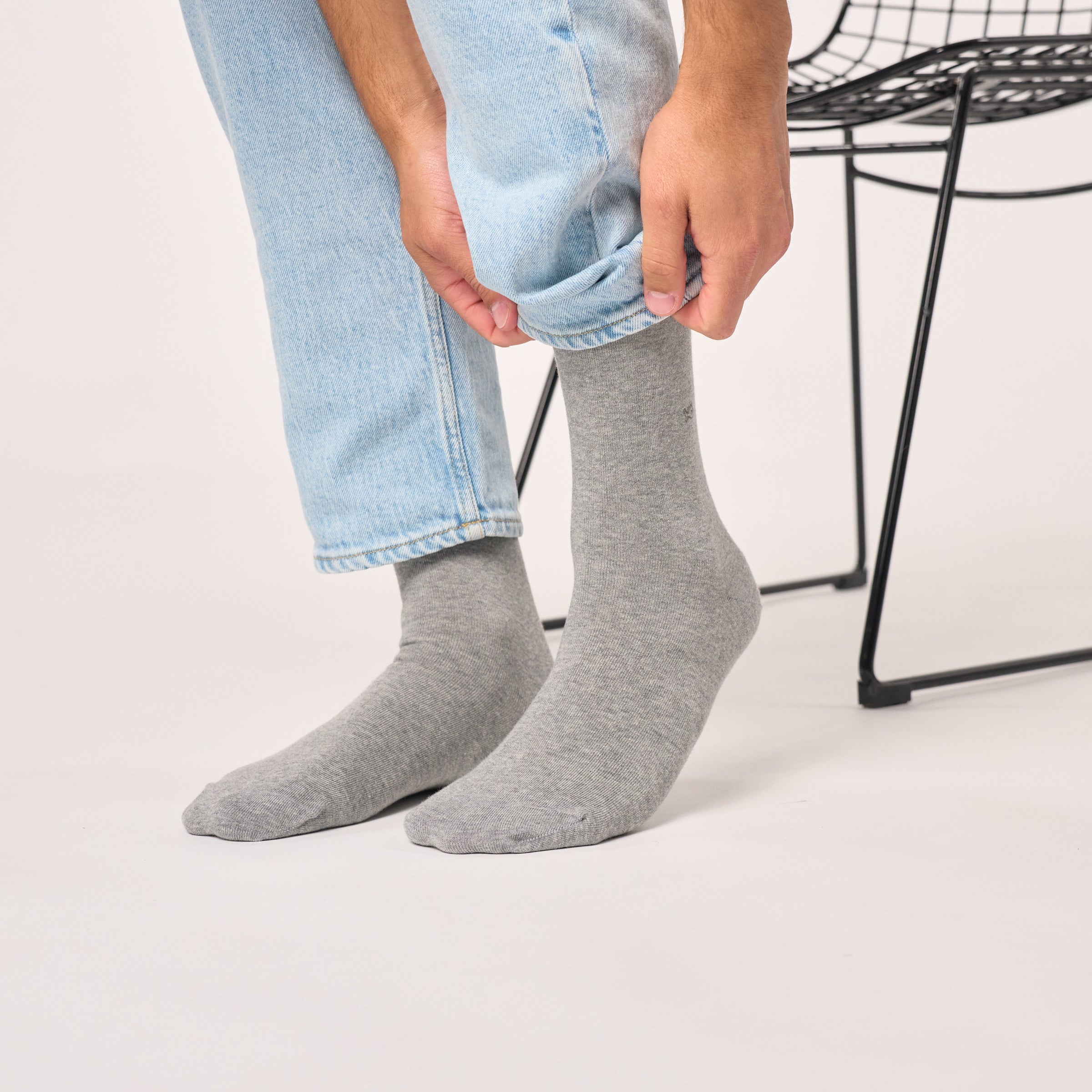 Plain bamboo socks Light grey - BILLYBELT