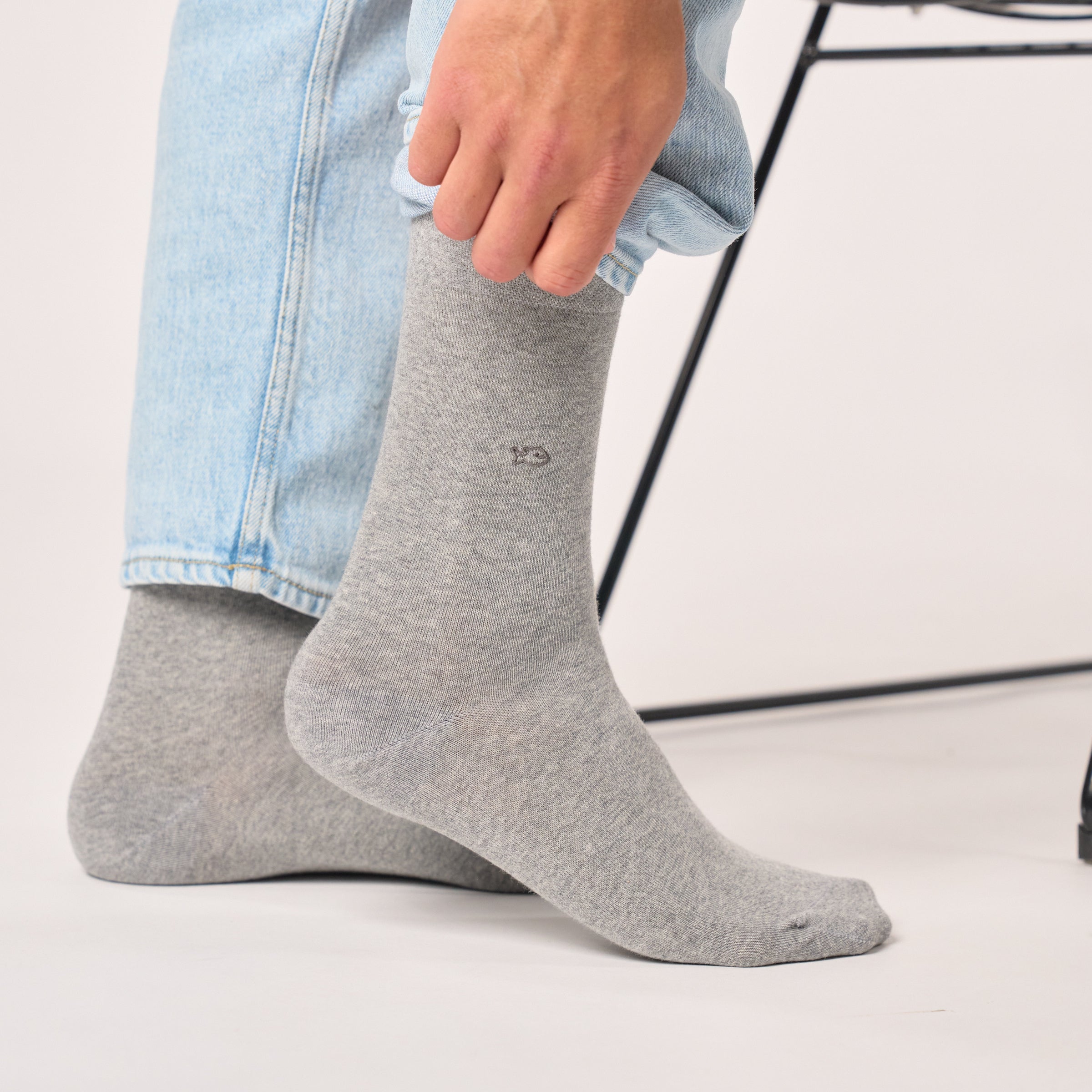 Plain bamboo socks Light grey - BILLYBELT