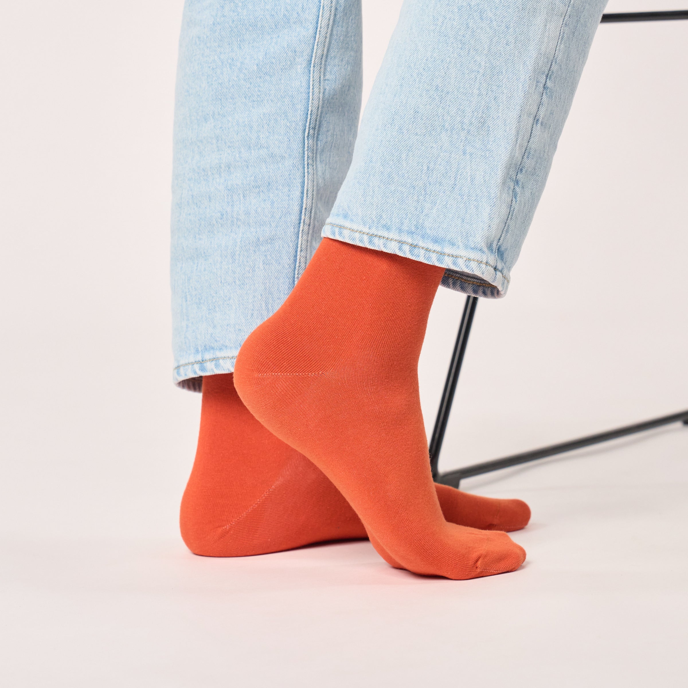 Plain bamboo socks Orange - BILLYBELT